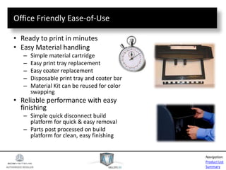 3D Systems printer overview FTI - Projet 1000 & 1500 series | PPTX