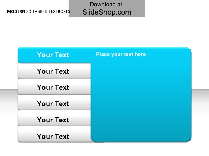 3D Tabbed Textboxes - Blue