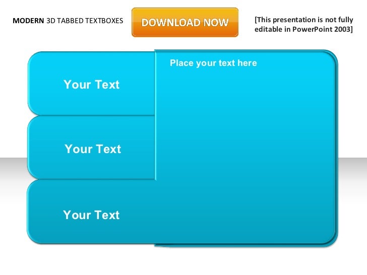 3 D Tabbed Textboxes Blue Animated by Slideshop