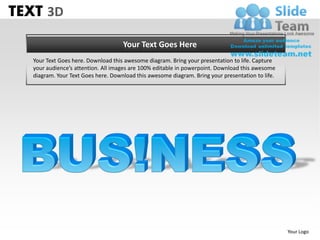 3d text powerpoint slides ppt templates | PPT