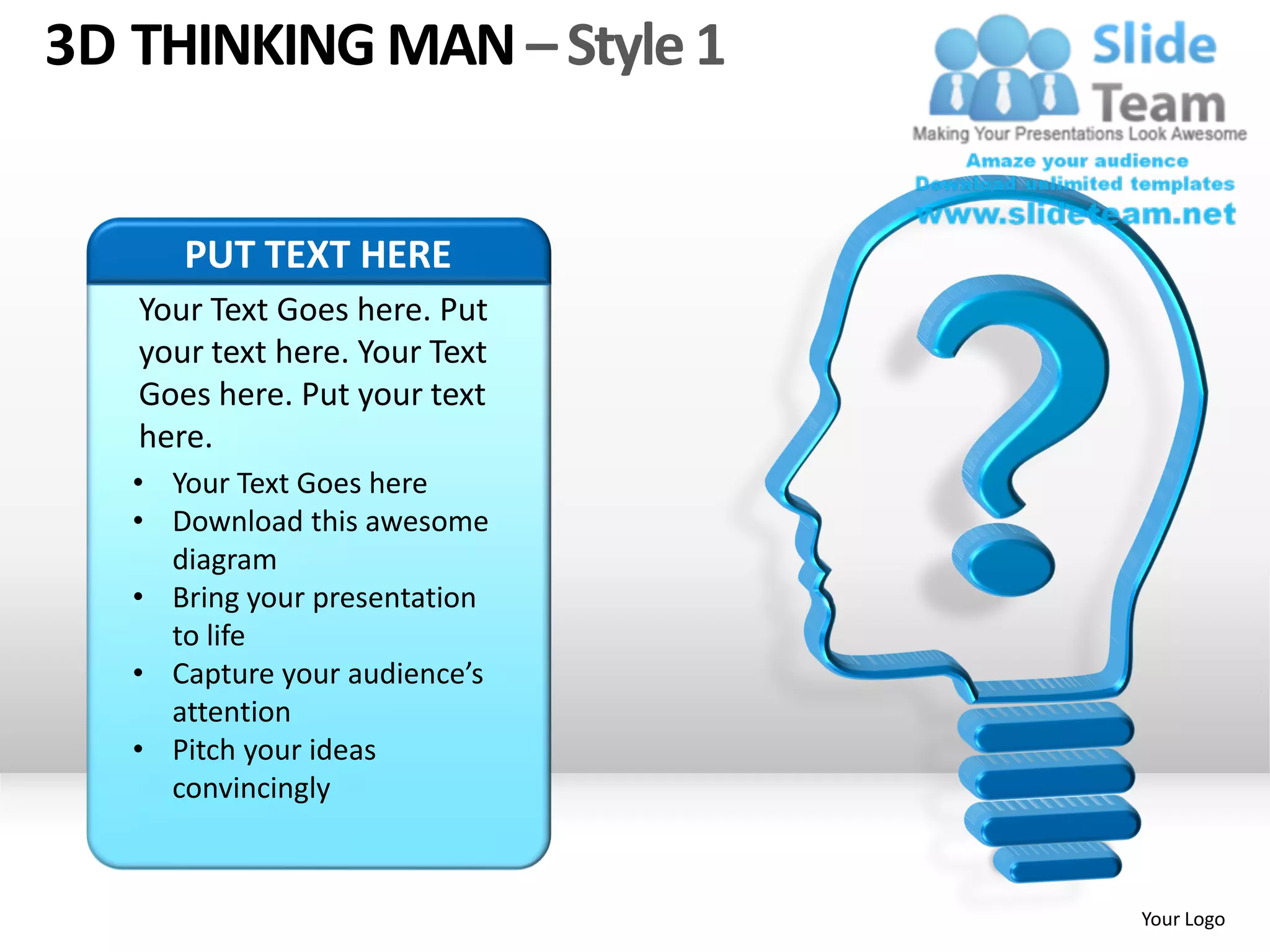 3d thinking man style 1 powerpoint presentation slides ppt templates | PDF