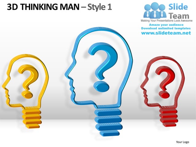 3d thinking man style 1 powerpoint presentation slides ppt templates | PPT
