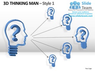 3d thinking man style 1 powerpoint presentation slides ppt templates ...