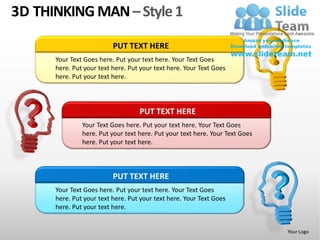 3d thinking man style 1 powerpoint presentation slides ppt templates ...