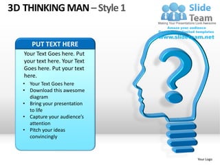 3d thinking man style 1 powerpoint presentation slides ppt templates ...