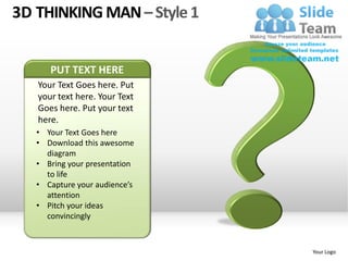 3d thinking man style 1 powerpoint presentation slides ppt templates ...