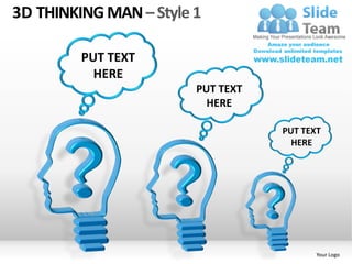 3d thinking man style 1 powerpoint presentation slides ppt templates ...