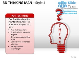 3d thinking man style 1 powerpoint presentation slides ppt templates | PDF