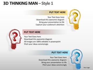 3d thinking man style 1 powerpoint presentation templates | PPT