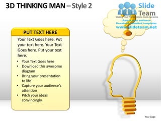 3d thinking man style 2 powerpoint presentation slides ppt templates | PDF