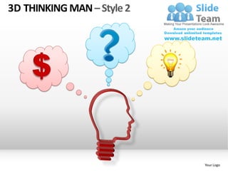 3d thinking man style 2 powerpoint presentation slides ppt templates | PDF