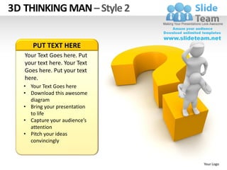 3d thinking man style 2 powerpoint presentation slides ppt templates | PDF
