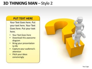 3d thinking man style 2 powerpoint presentation templates | PPTX