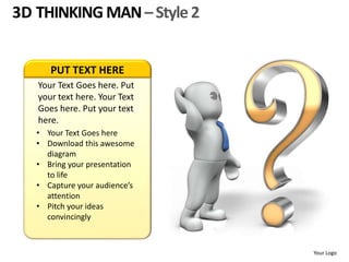 3d thinking man style 2 powerpoint presentation templates | PPTX