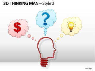 3d thinking man style 2 powerpoint presentation templates | PPTX