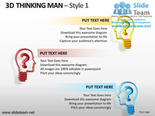 3d thinking man style design 1 powerpoint ppt slides. | PDF
