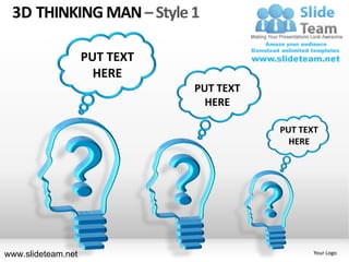 3d thinking man style design 1 powerpoint ppt slides. | PDF