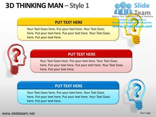 3d thinking man style design 1 powerpoint ppt templates. | PPT