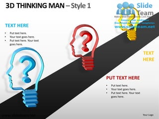 3d thinking man style design 1 powerpoint ppt templates. | PPT