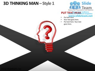 3d thinking man style design 1 powerpoint ppt templates. | PDF