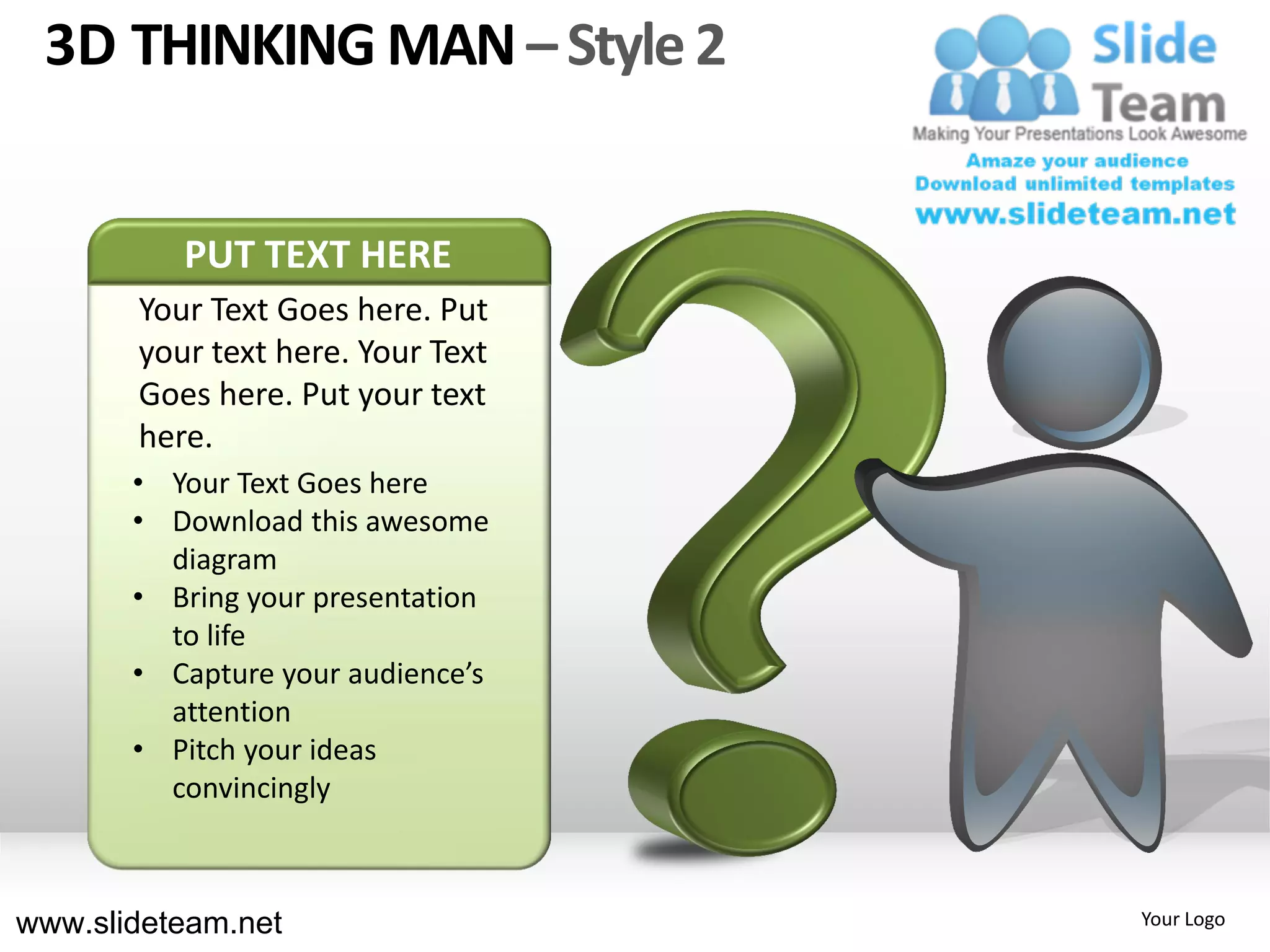 3d thinking man style design 2 powerpoint ppt slides. | PPT