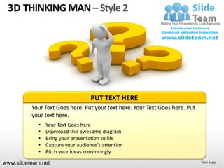 3d thinking man style design 2 powerpoint ppt slides. | PDF ...