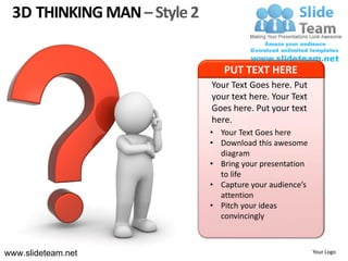 3d thinking man style design 2 powerpoint ppt slides. | PDF ...