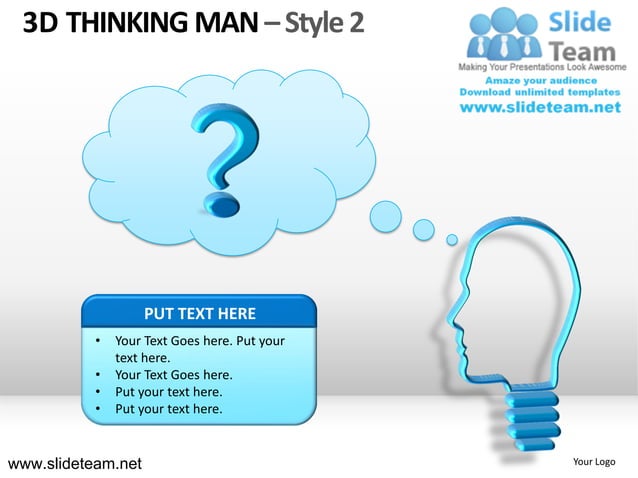 3d thinking man style design 2 powerpoint ppt slides. | PDF ...