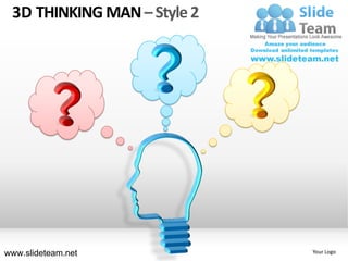 3d thinking man style design 2 powerpoint ppt slides. | PDF ...