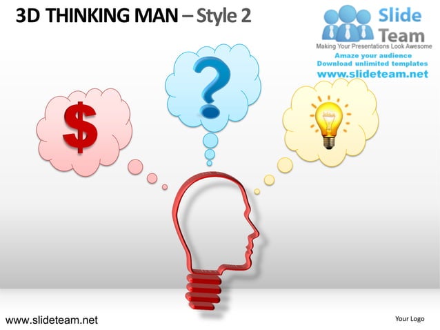 3d thinking man style design 2 powerpoint ppt slides. | PDF ...