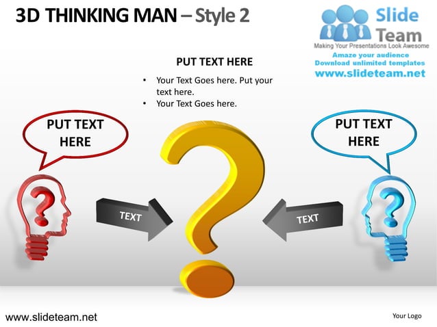 3d thinking man style design 2 powerpoint ppt slides. | PDF ...