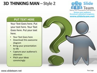 3d thinking man style design 2 powerpoint ppt slides. | PDF ...