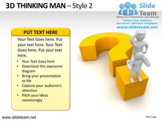 3d thinking man style design 2 powerpoint ppt slides. | PDF ...