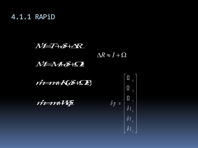3d tracking : chapter4 natural features, model-based tracking | PPTX