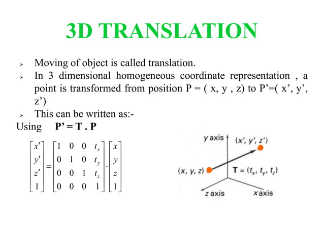 3d transformation computer graphics | PPTX