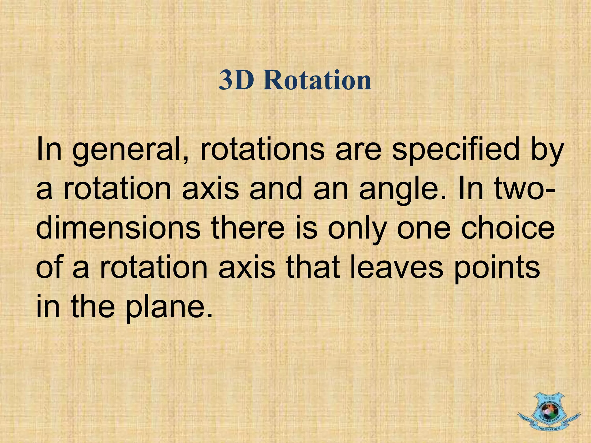 3D Transformation in Computer Graphics | PPTX