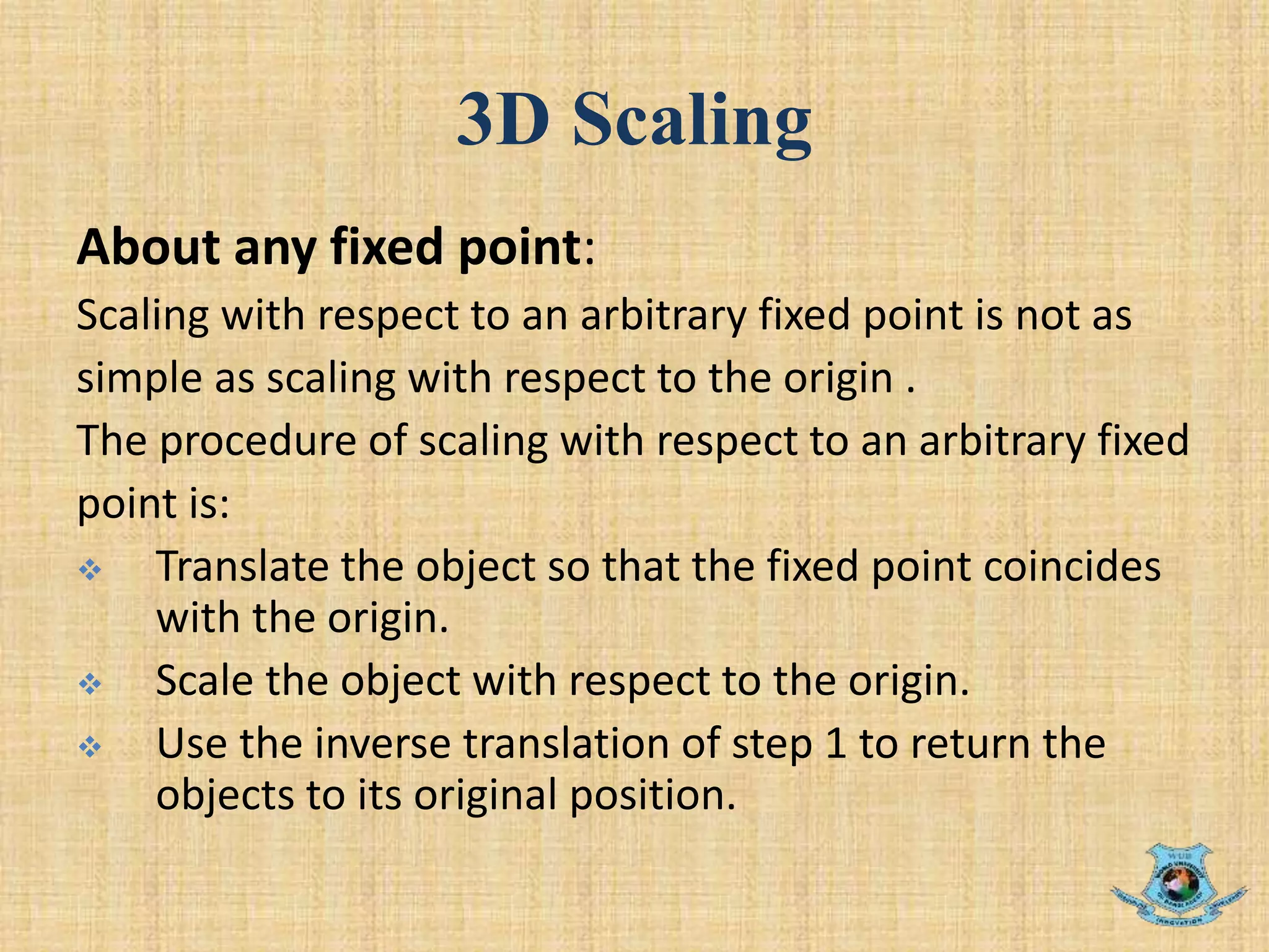 3D Transformation in Computer Graphics | PPTX