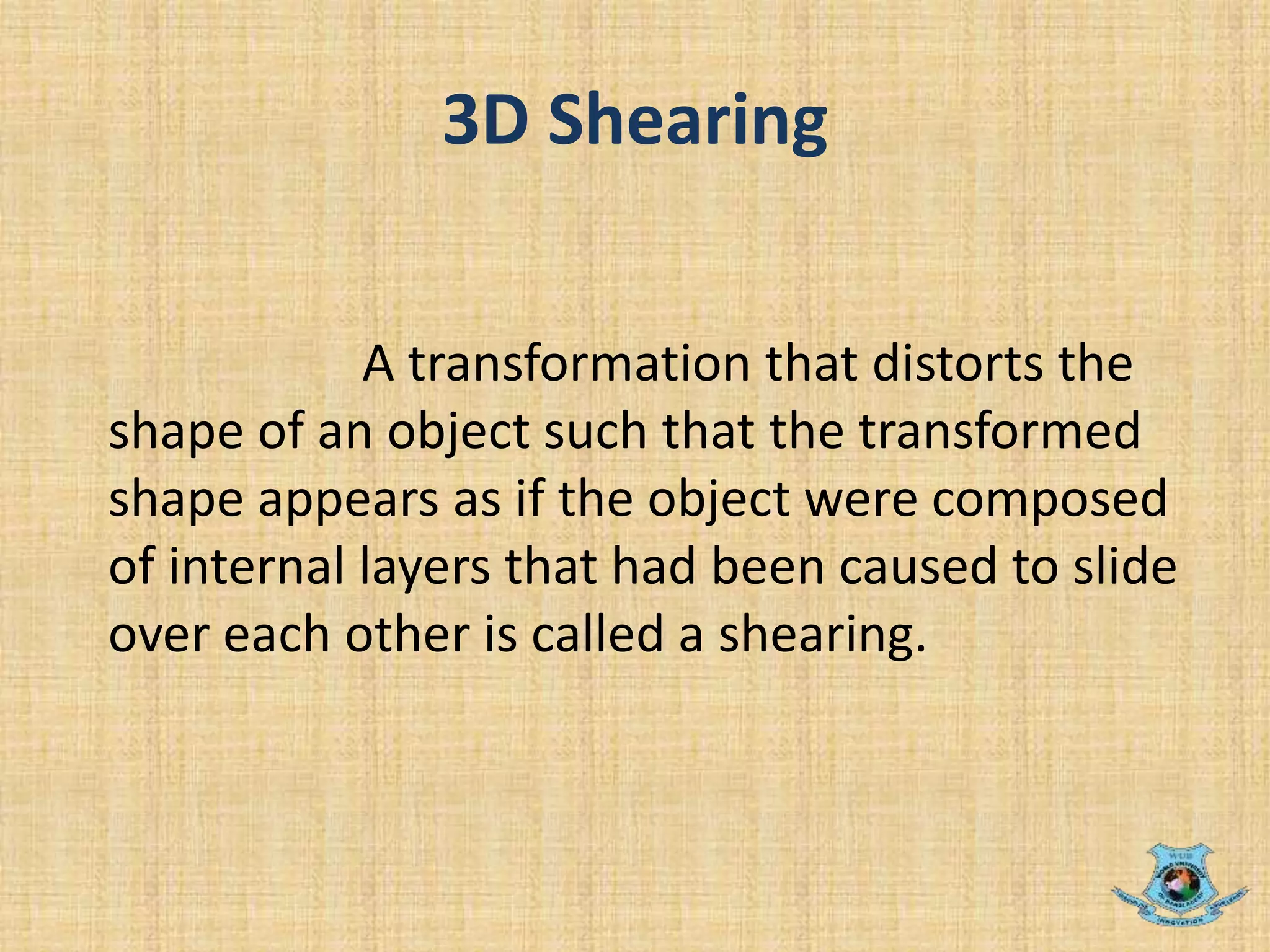 3D Transformation in Computer Graphics | PPTX