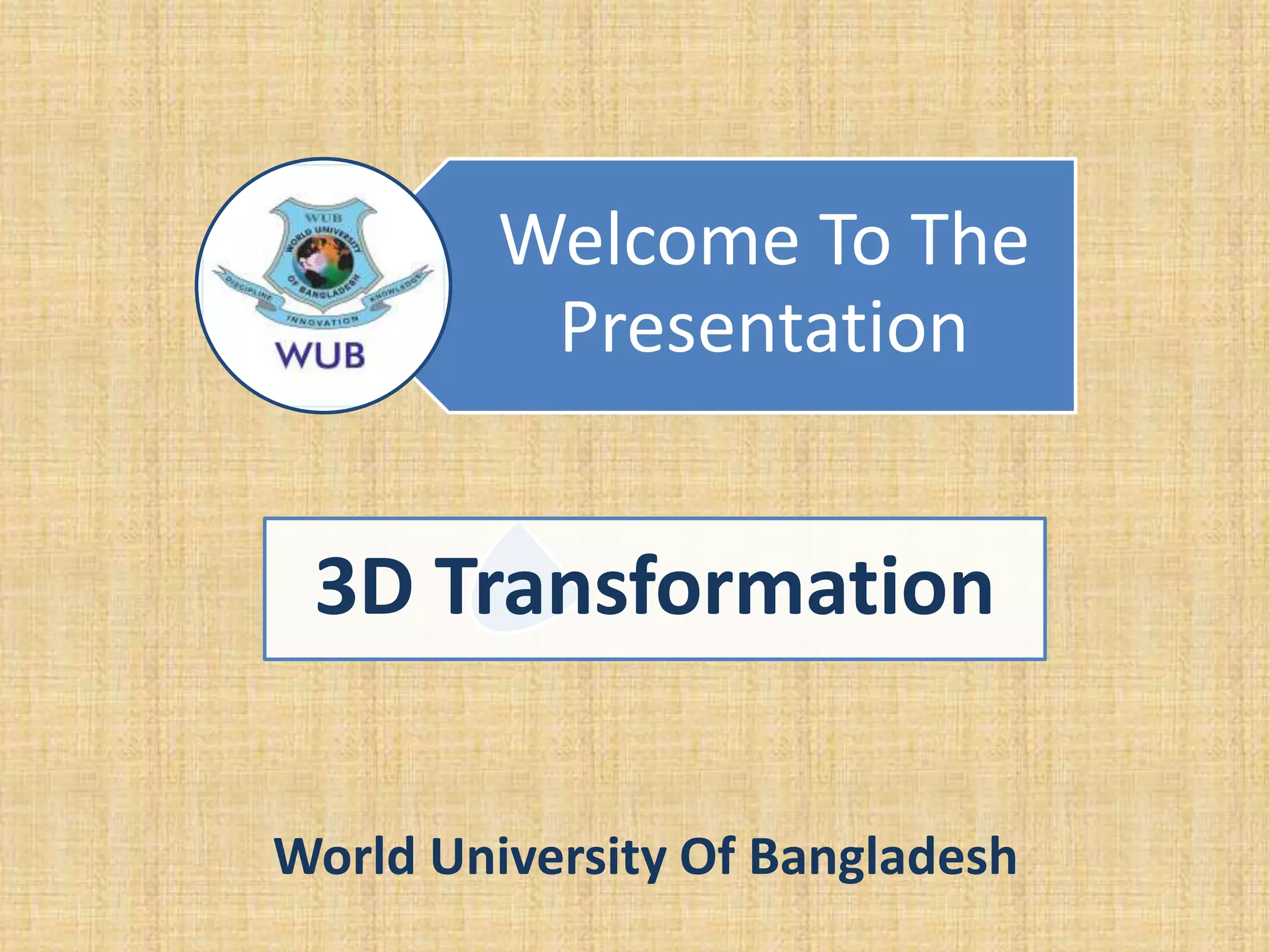 3D Transformation in Computer Graphics | PPT