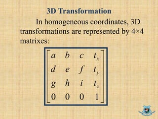 3D Transformation in Computer Graphics | PPTX | 3-D Graphics | Computer ...