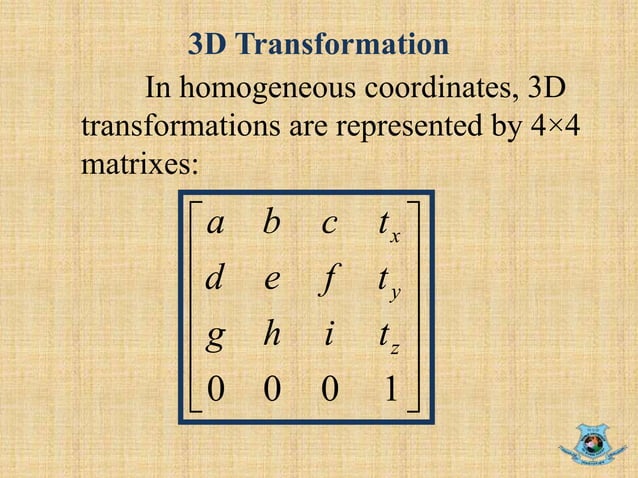 3D Transformation in Computer Graphics | PPTX | 3-D Graphics | Computer ...
