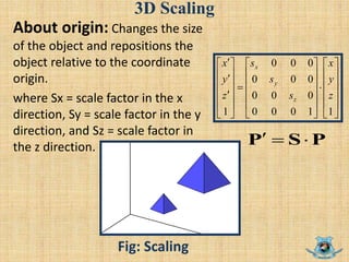 3D Transformation in Computer Graphics | PPTX