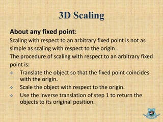 3D Transformation in Computer Graphics | PPTX