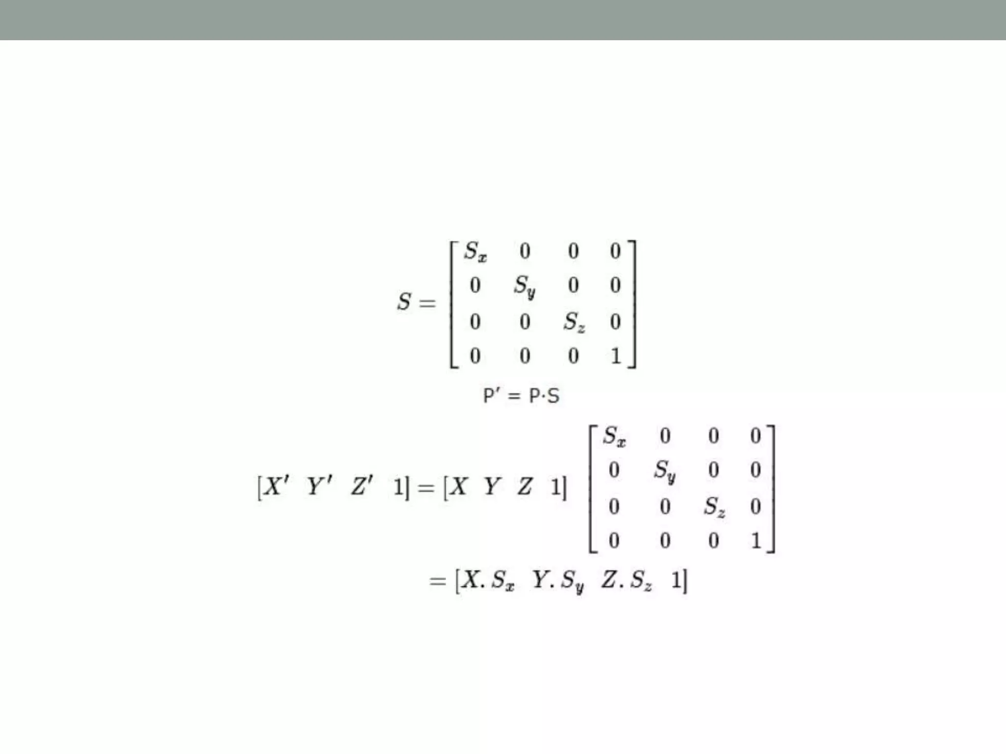 3d Transformation Matrix Representation Pptx 3 D Graphics