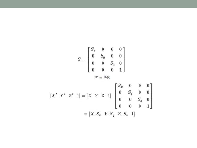 3d Transformation Matrix Representation Pptx 3 D Graphics Computer Software And Applications