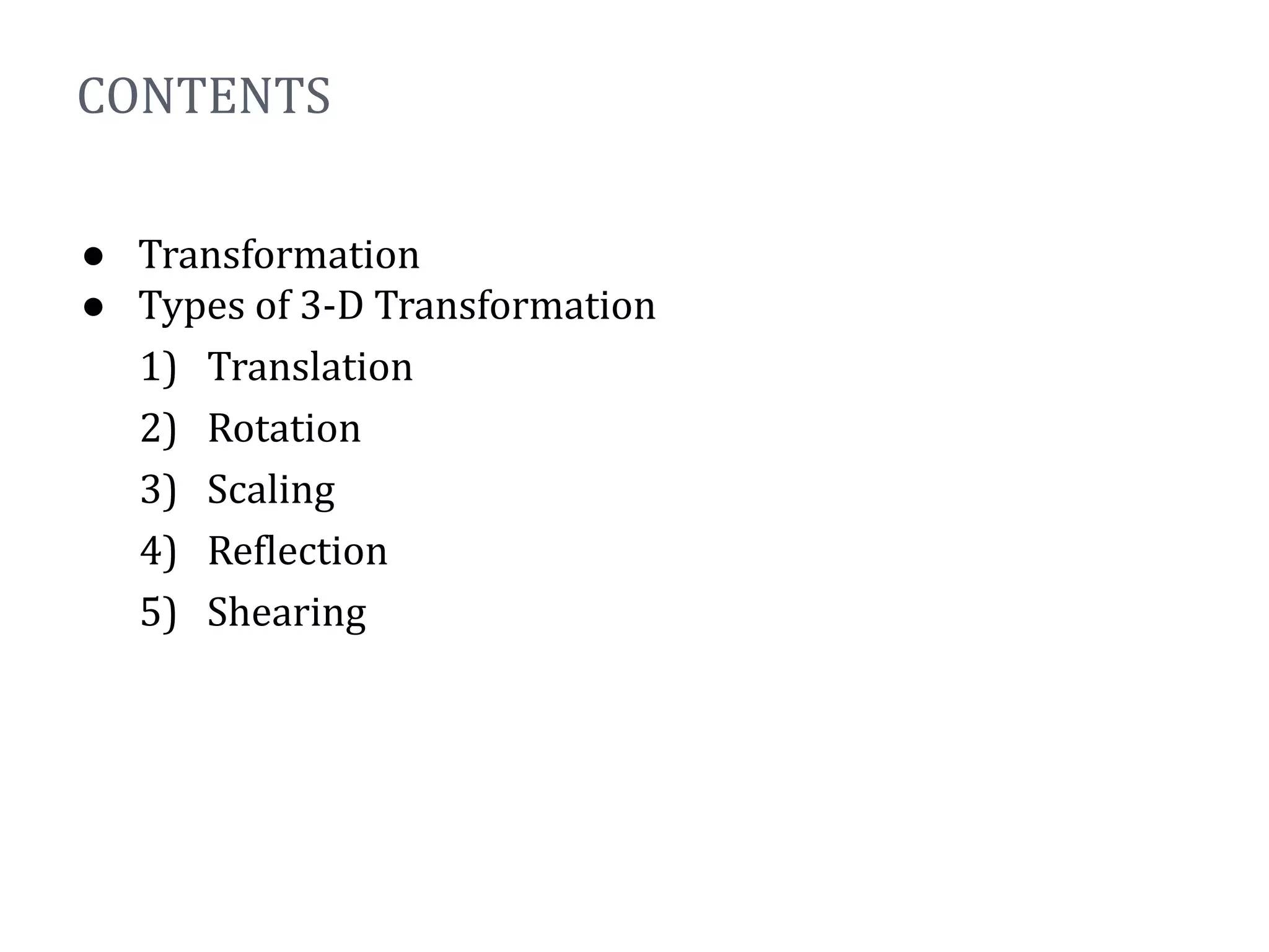 3D Transformation | PDF