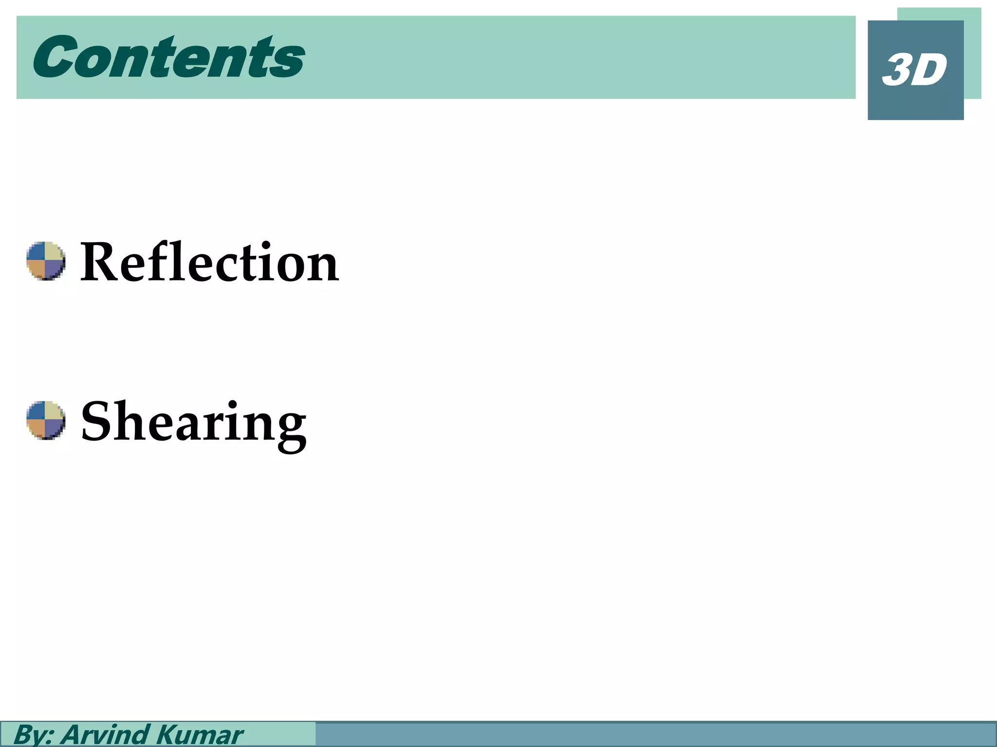 3 d transformation reflection | PPTX