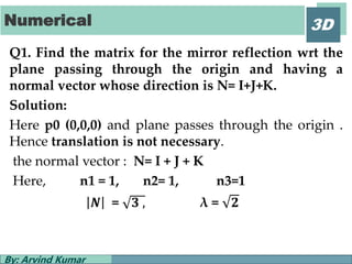 3 d transformation reflection | PPTX | 3-D Graphics | Computer Software ...