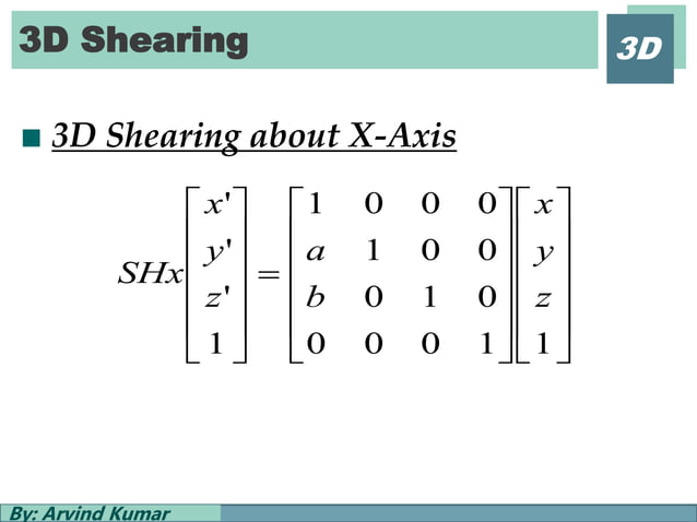 3 d transformation reflection | PPT