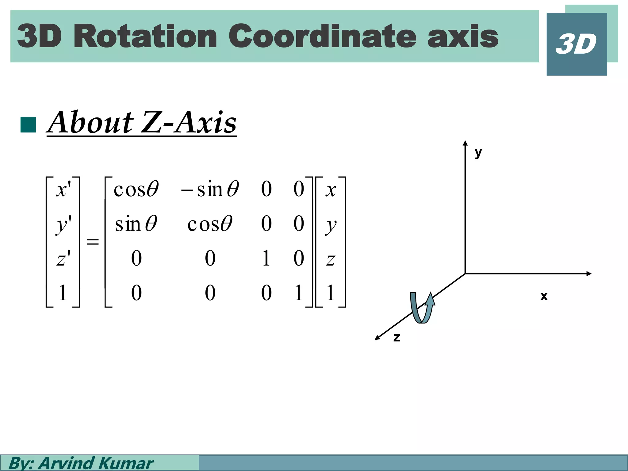 3 d transformation Rotation | PPTX